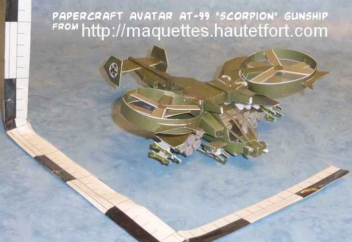 Ninjatoes' papercraft weblog: Avatar AT-99 "Scorpion" gunship