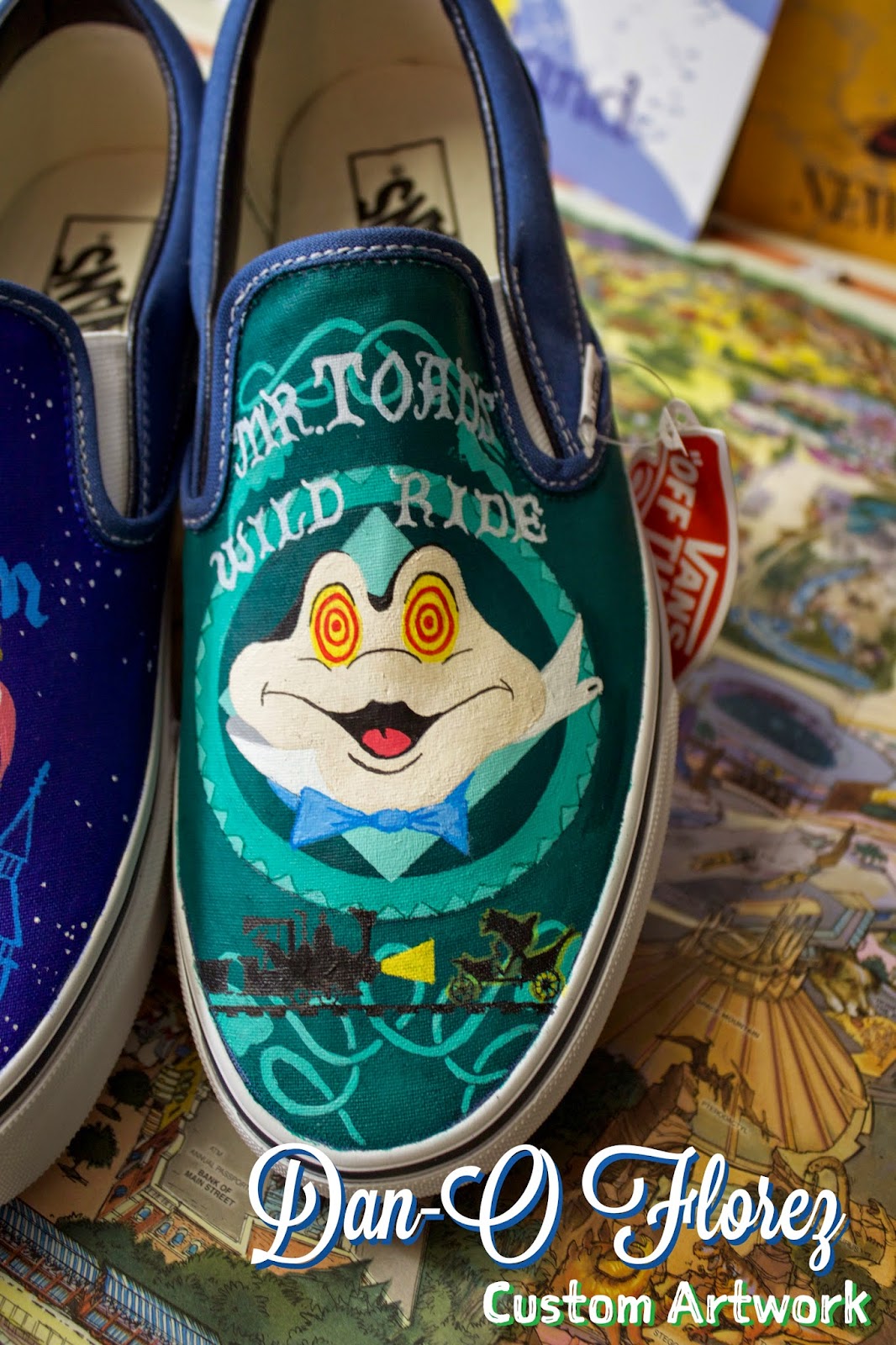 Dan-O Florez: Custom Painted Vans featuring Vintage Disneyland Ride ...