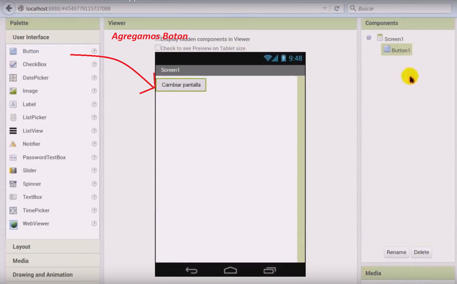 App Inventor - Tutoriales gratis: COMO CAMBIAR DE SCREEN A OTRA EN APP INVENTOR FACIL 2015