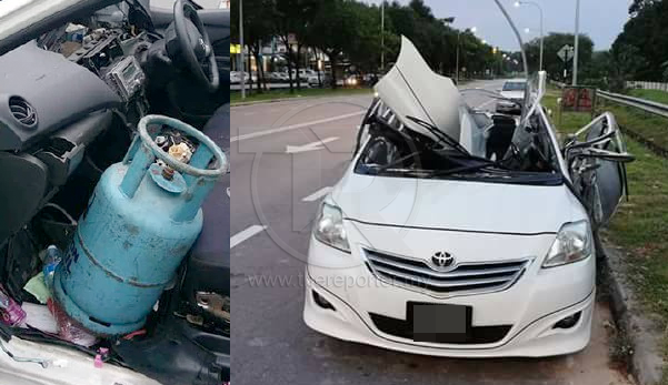 Tak sedar tong gas bocor, kereta meletup ketika nyala pemetik api untuk ...