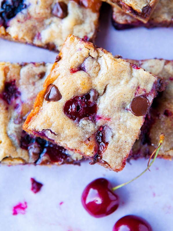 Chocolate Chip and Cherry Blondies recipe