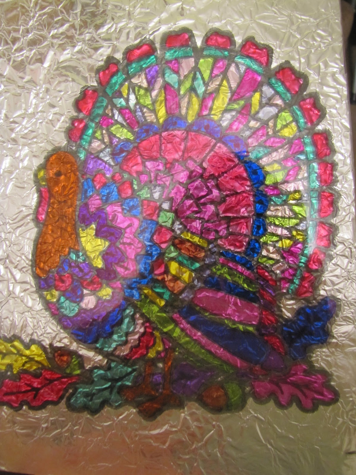 Life is Great in a 31 by 8: Thanksgiving Craft: Faux Stained Glass ...