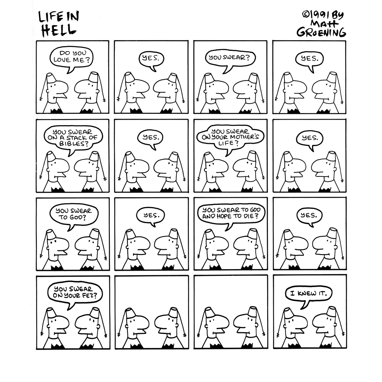 Bongo's Ultimate Life in Hell Archive : Life in Hell 1991 Archive