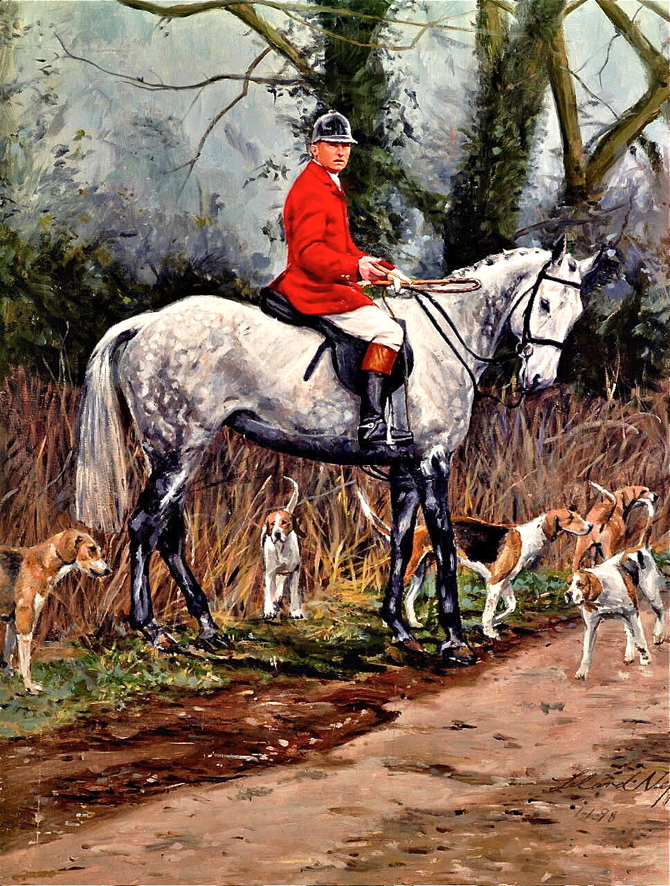 Leland Neff: Equestrian painting of Leland Neff