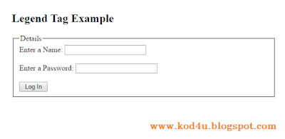 HTML Legend Tag Example