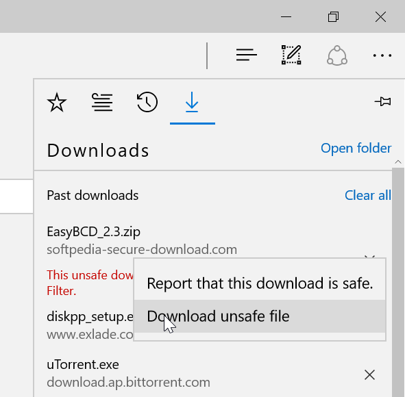 Windows 10'da Microsoft Edge Tarafından Engellenen Dosyalar Nasıl İndirilir