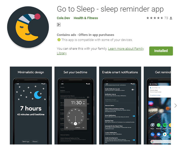 Loud Oli Tech: Go to Sleep - sleep reminder app