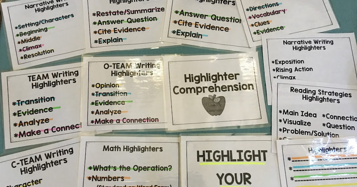 I Love My Classroom: Highlighter Comprehension {Freebie}