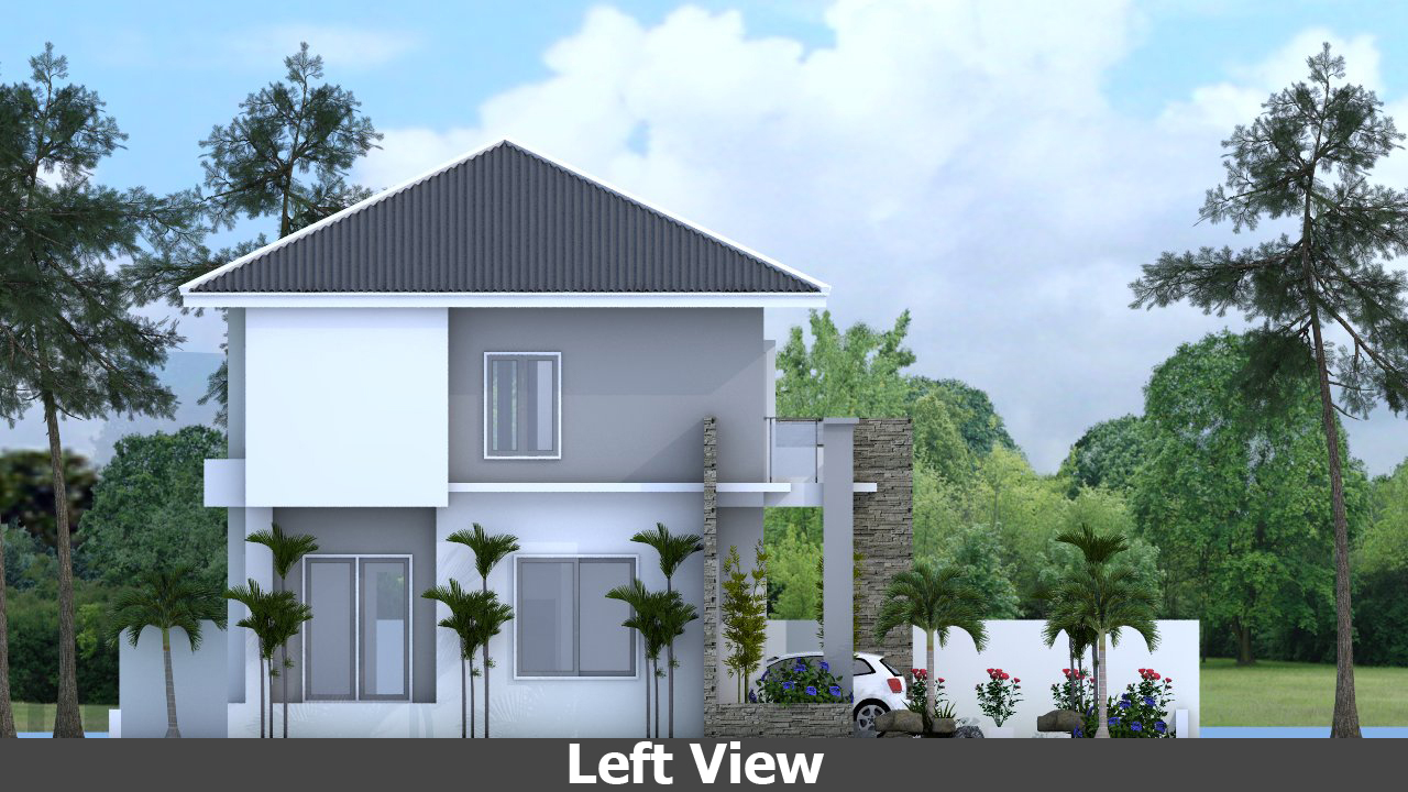 SketchUp Modern Home 10x12m. - House Plan Map