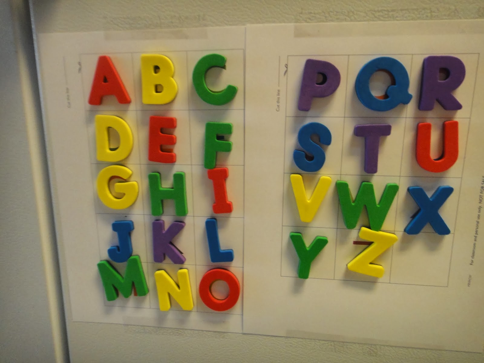 The Inspired Toddler: Manipulative: Letter Matching Fridge Game