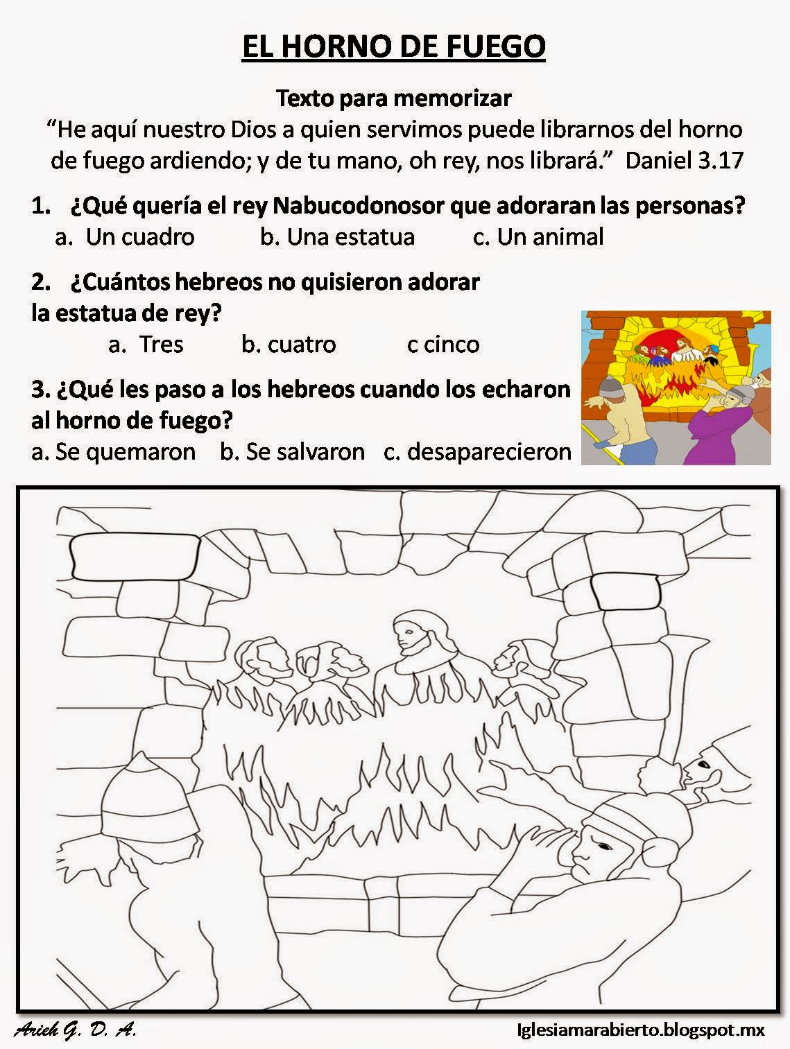 Clase para niños cristianos EL HORNO DE FUEGO - Mar de Vida Abundante