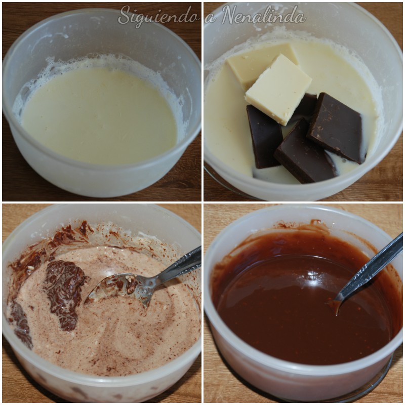 Siguiendo a Nenalinda: Tarta de Caramelo Salado y Chocolate ( Sin horno