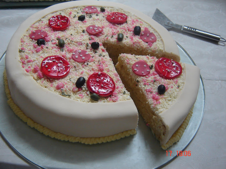 Confeitaria Ilmara & Elenita Carrilho: Bolo de Pizza. Aceita um pedaço ...