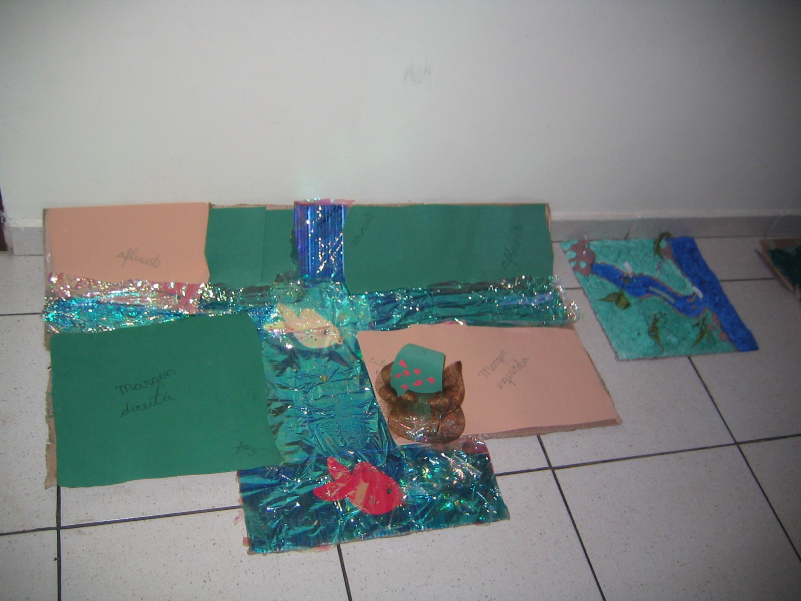 Turminha do quarto ano: Maquete das partes de um rio