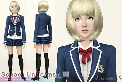 My Sims 3 Blog: School Uniforms part 3 by Lemon Leaf