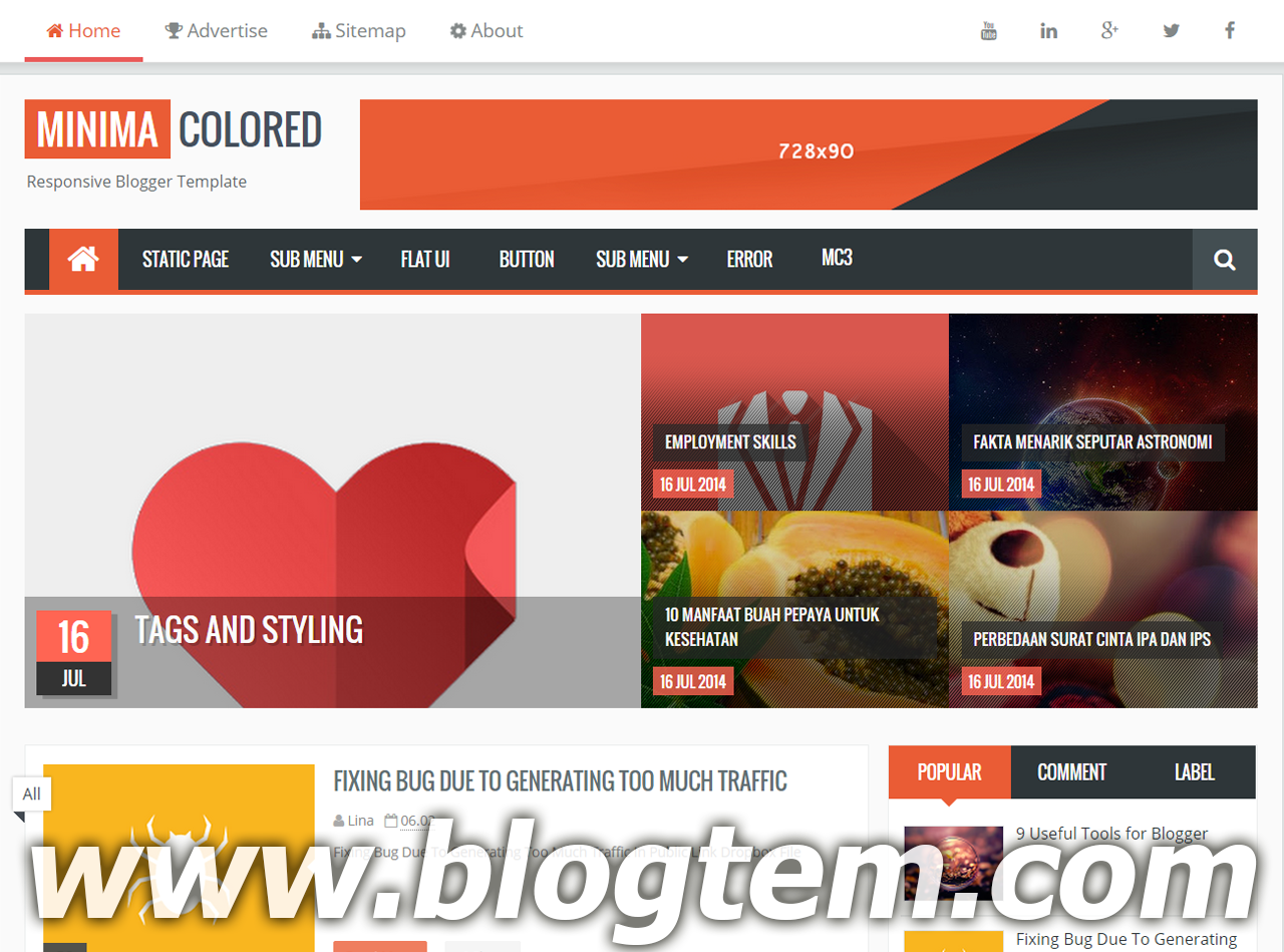 Minima Colored 2.1 - Responsive Blogger Template