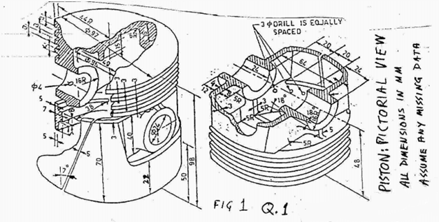 Automobile Engineering Drawing , Question Paper of B.Tech AE (D) 4th ...
