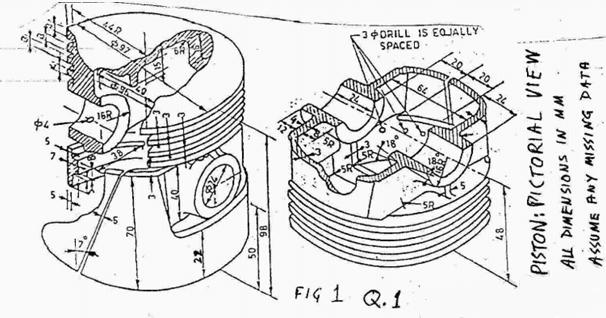Automobile Engineering Drawing , Question Paper of B.Tech AE (D) 4th ...