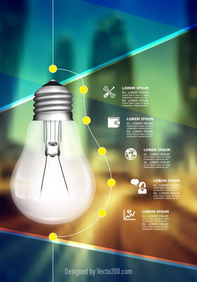 Vector brochure flyer bulb design layout template ~ downvector