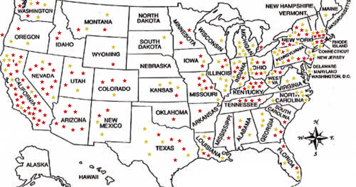 The Encyclopedia of Ancient Giants (Nephilim) in North America: Map of ...