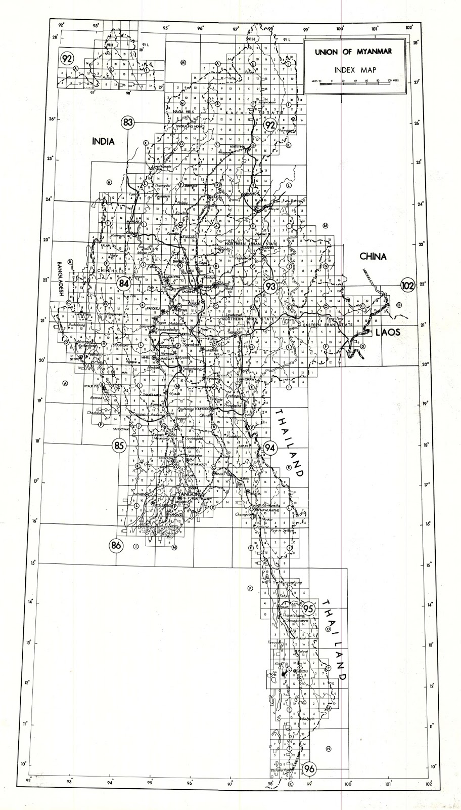 Mandalay Pioneer Geoengineering Services: Map Index of Myanmar