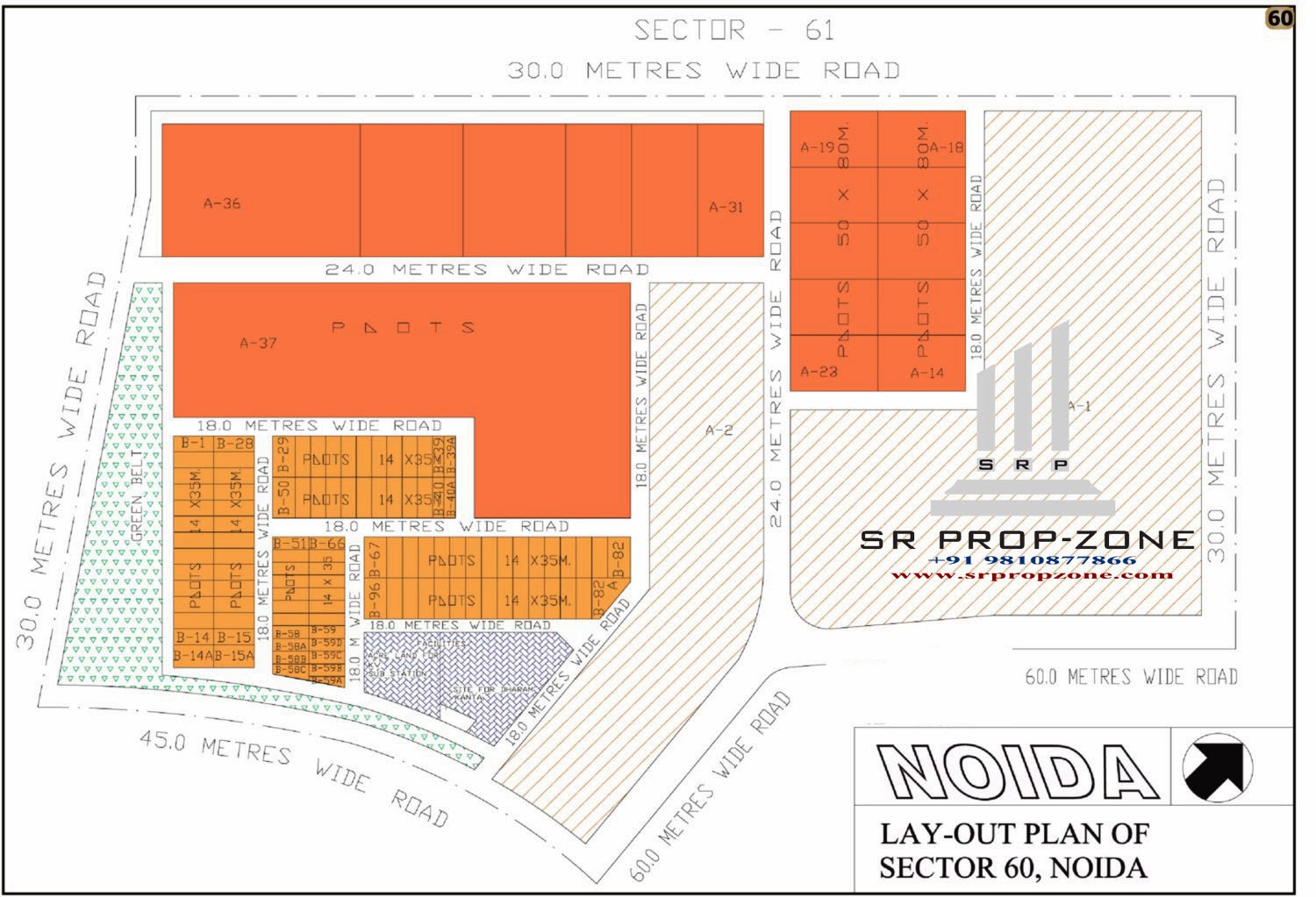 Layout Plan of Noida Sector-60 HD Map
