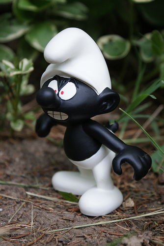 Vintage Smurf Figures: Black Angry Smurf