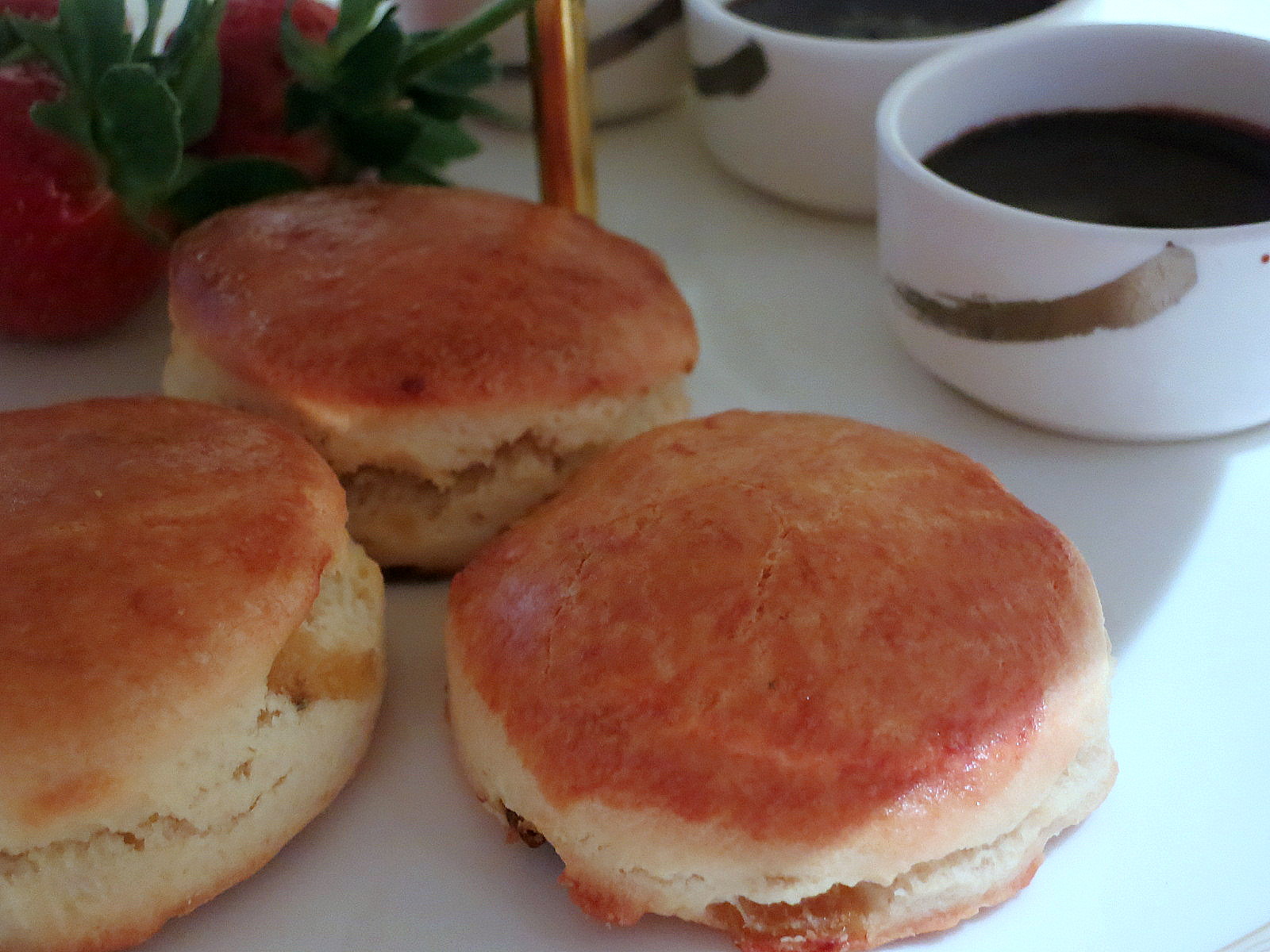 Warm, fresh-tasting scones with house-made strawberry jam & "Devon ...
