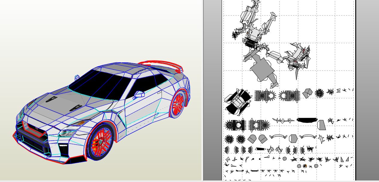 Elmerock: Nissan GTR 2017 Papermodel