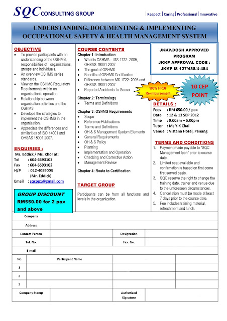 UNDERSTANDING, DOCUMENTING & IMPLEMENTING OCCUPATIONAL SAFETY & HEALTH ...