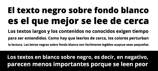 Combinaciones básicas de color entre texto y color de fondo ...