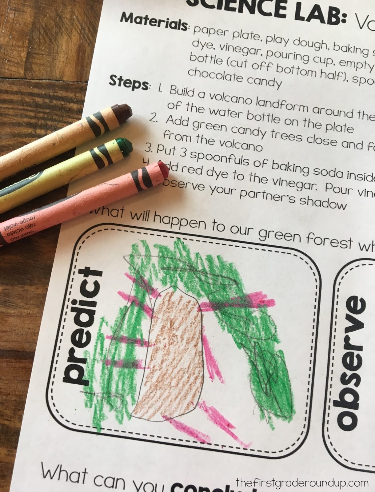 volcano effects science experiment for 2nd grade kids - The First Grade ...