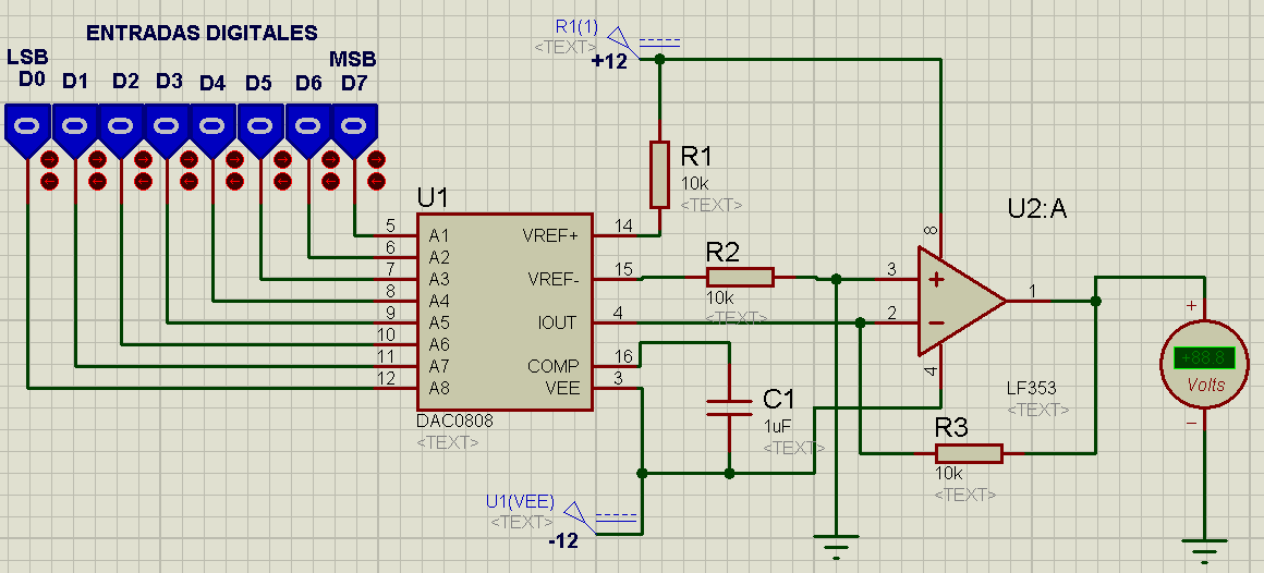 Electrónica Y Programación: Conexión DAC 0808