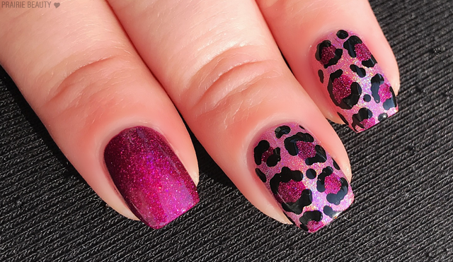 MANI MONDAY: Raspberry Holo Leopard Print Nails - Prairie Beauty