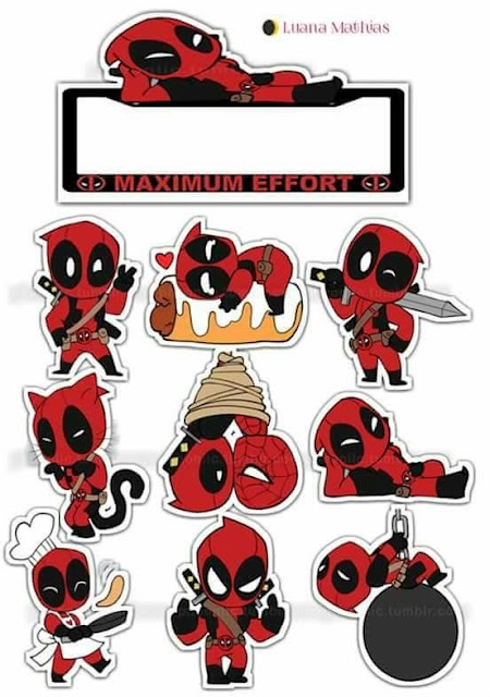 Deadpool Party Free Printable Cake Toppers. - Oh My Fiesta! for Geeks