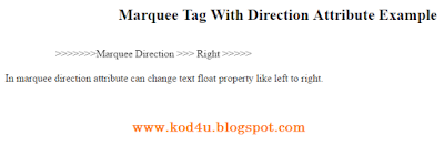 HTML Marquee Tag With Direction Attribute Example