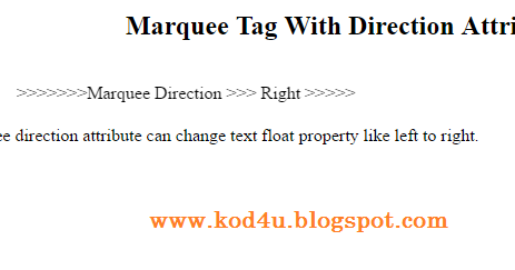HTML Marquee Tag With Direction Attribute Example