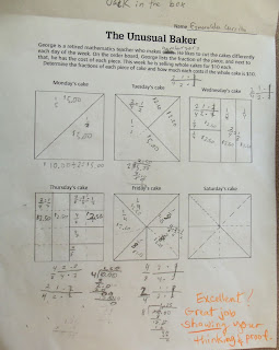 Mom and Me Math Activities: 5.NF.A.2 Fractions--The Unusual Baker Problem