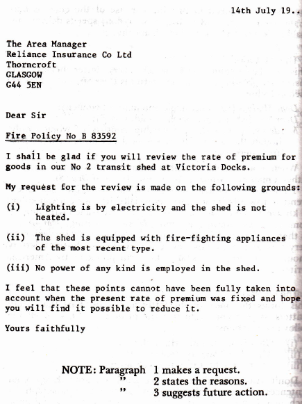 Structure of the business letter sample - Life Is Beautiful
