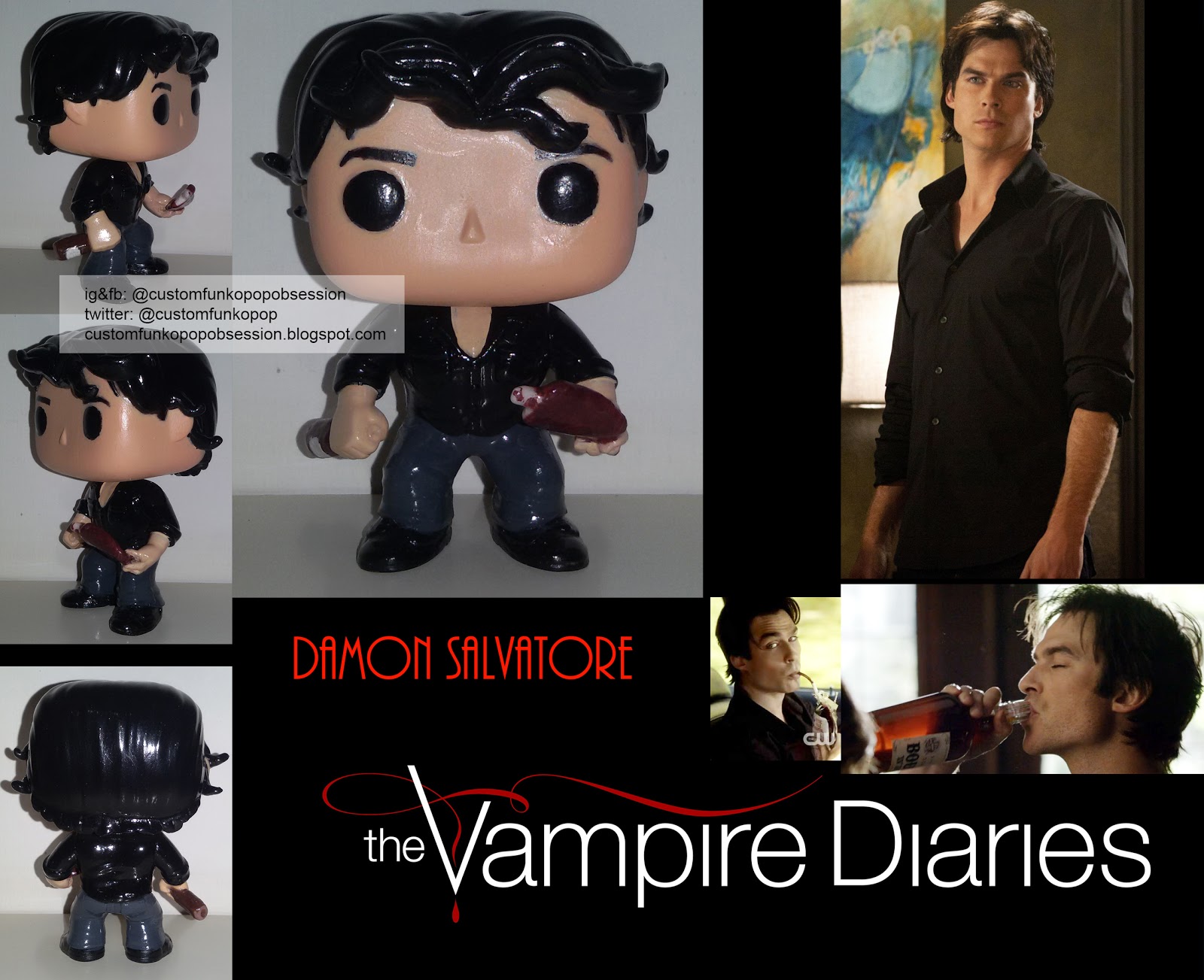 Damon Salvatore Custom Funko Pop V8 - The Vampire Diaries