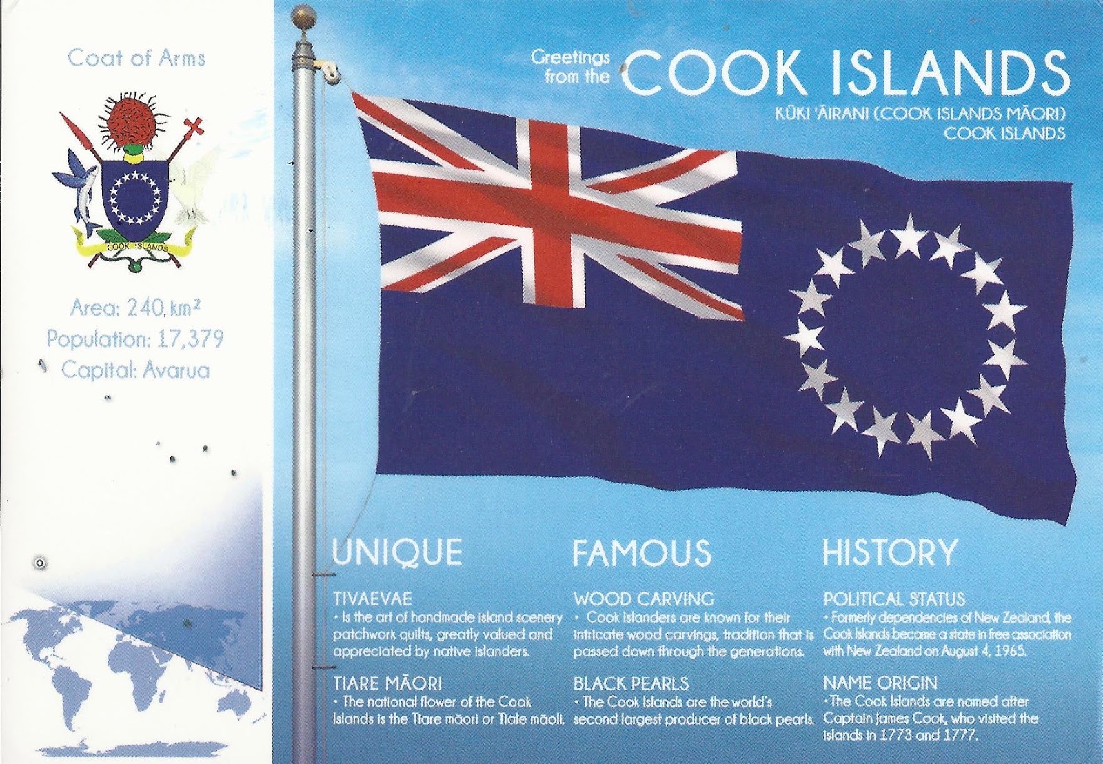 A Journey of Postcards: Flags of the World | Cook Islands