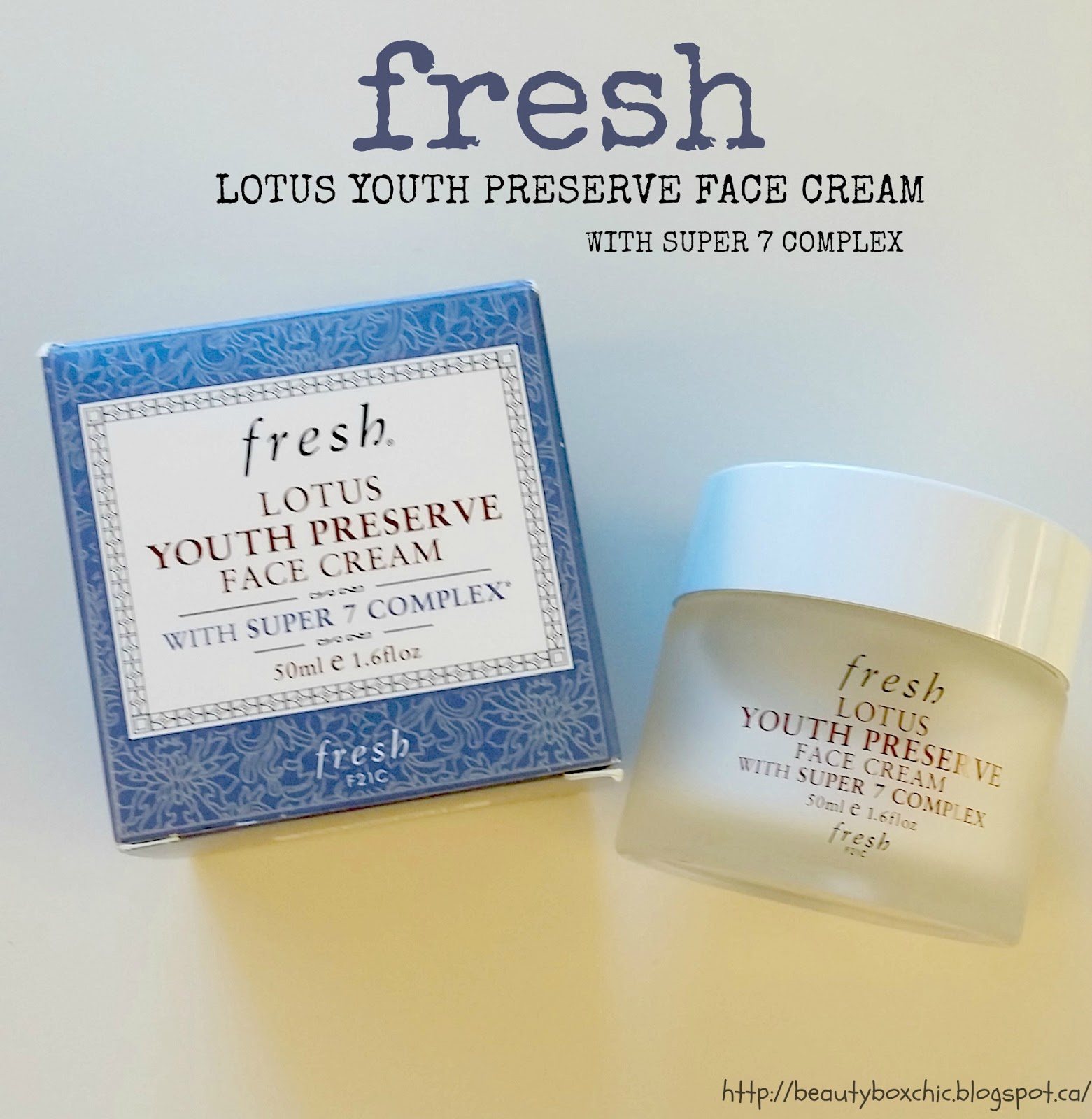 Beauty Box Chic: Fresh Lotus Youth Preserve Face Cream, Impression ...