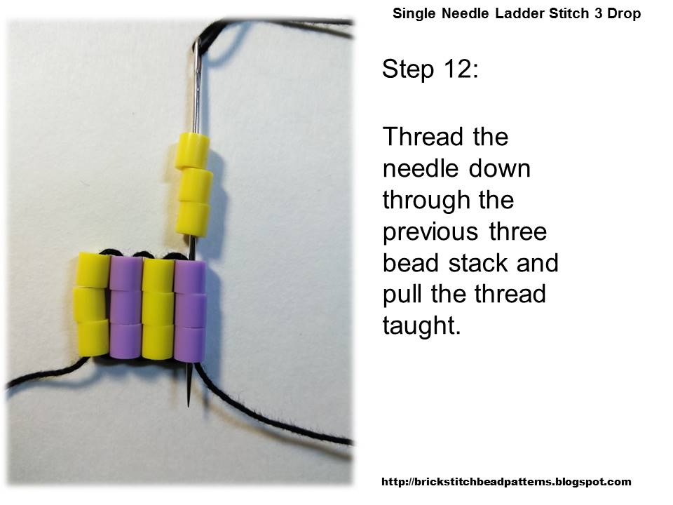 Brick Stitch Bead Patterns Journal: Single Needle Ladder Stitch 3 Drop ...