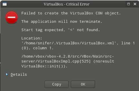 Solucionando el error: Failed to create The VirtualBox COM object ...