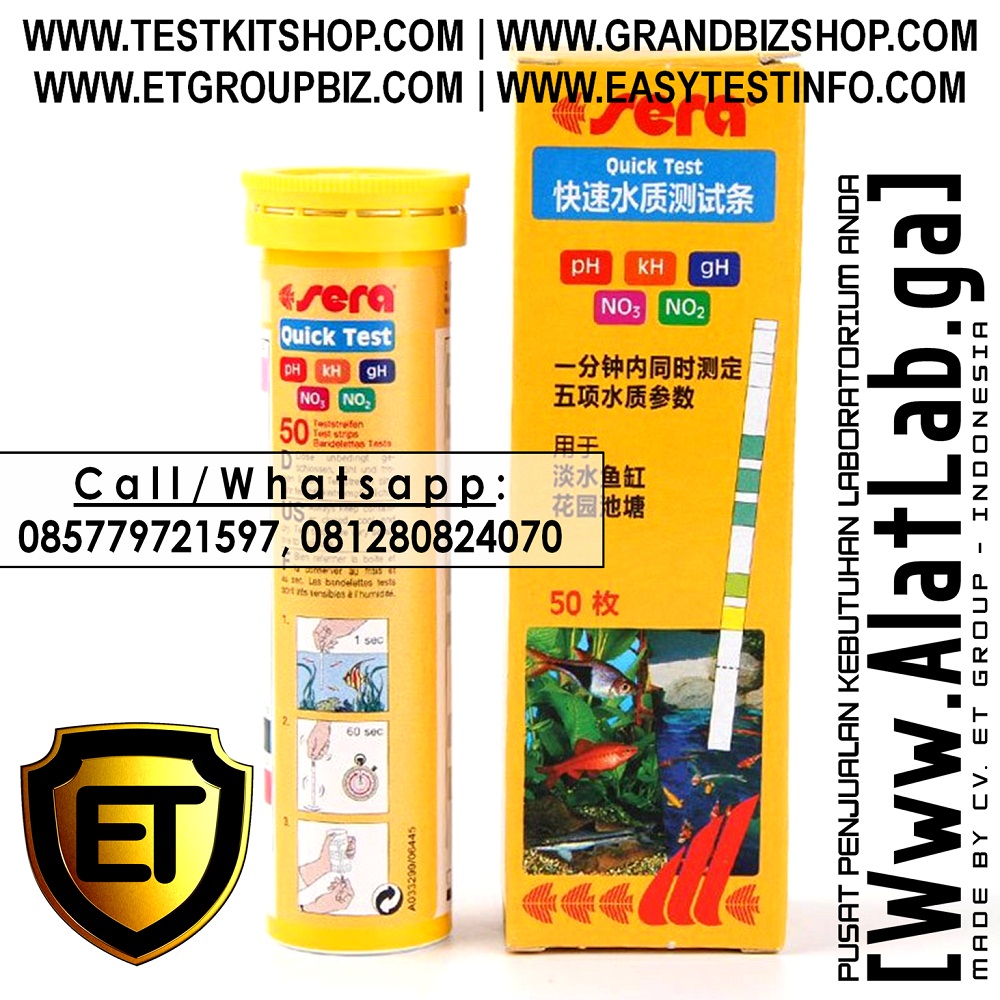 5 in 1 Test Strips (PH, KH, GH. NO3, dan NO2 Test Kit) | Testkit SERA ...