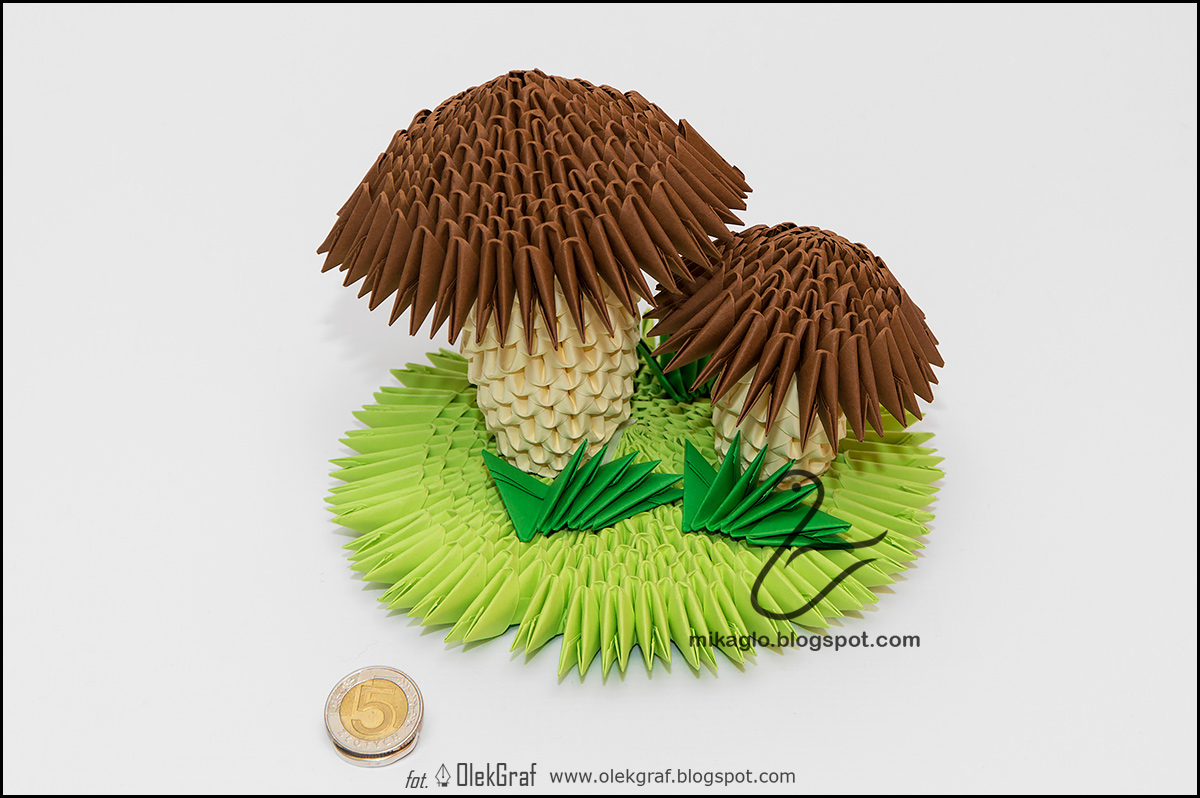 Origami 3d - mikaglo: 334. Hej ho! do lasu by sie szło... na grzyby z ...