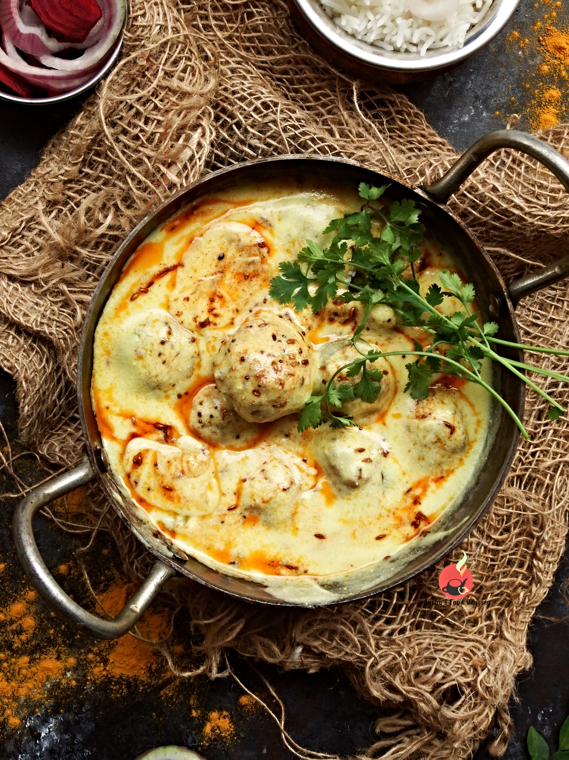 Punjabi Kadhi [with Onion Fritters]