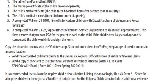 Agent Orange Zone: Documents needed for Agent Orange claims filing