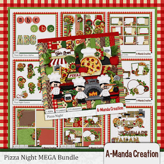 A-Manda Creation: New Digital Scrapbook Kit Release! Pizza Night