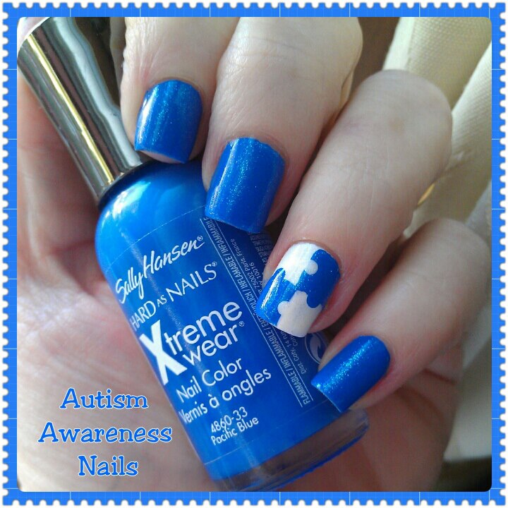 MorePolishPlz: April Autism Awarness Nails